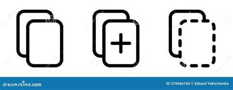Copy Paste Icons Black And White Vector Stock Vector Illustration Of