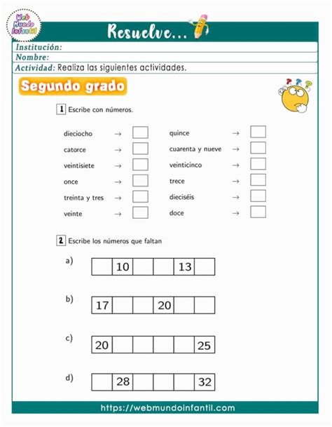 Actividades De Matemáticas Para Segundo Grado De Primaria