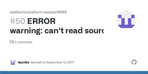 Error Warning Cant Read Source Directory · Issue 50 · Platformioplatform Espressif8266 · Github