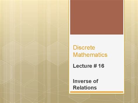 Discrete Mathematics Lecture Inverse Of Relations Inverse