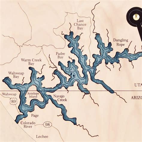 Lake Powell Nautical Map Clock Sea And Soul Charts