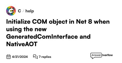 Initialize Com Object In Net 8 When Using The New
