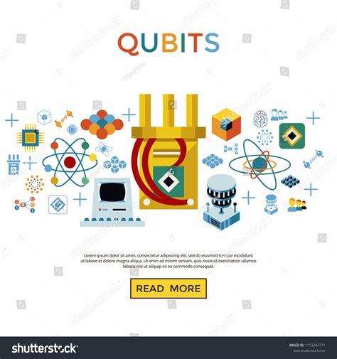 Digital Vector Quantum Computing Qubits Icon Vetor Stock Livre De Direitos