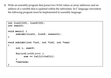 Solved Write An Assembly Program That Passes Two Bit Chegg Com