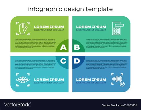 Set Line Eye Scan Palm Print Recognition Voice Vector Image