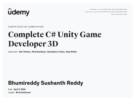 sushanth bhumireddy on linkedin gamedevelopment unity csharp udemy learningjourney