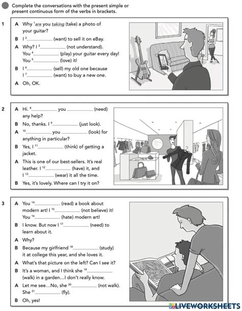 Ef Pre Inter 1c Grammar Present Simple Or Present Continuous Worksheet Present Continuous