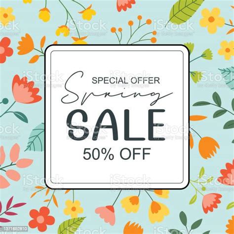 화려한 꽃봄 판매 배너 배경 템플릿 소셜 미디어 카드 바우처 벽지 전단지 초대장 포스터 브로셔를 사용할 수 있습니다 50에 대한 스톡 벡터 아트 및 기타 이미지 Istock