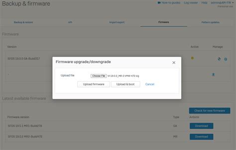 Not Able To Upload Firmware And Upgrade Firmware On Sophos Xg Sfvh