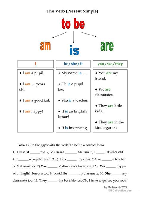 The Verb To Be In Present Simple English Esl Worksheets For