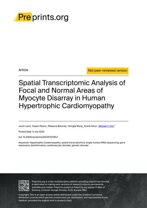 Pdf Spatial Transcriptomic Analysis Of Focal And Normal Areas Of