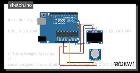 Arduino Oled I2c Turbo Gauge Wokwi Esp32 Stm32 Arduino Simulator