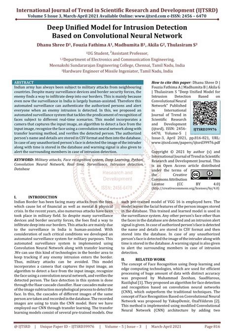 Pdf Deep Unified Model For Intrusion Detection Based On Convolutional