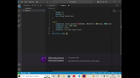 How To Make Animated Background Using Html And Css Vs Code Youtube