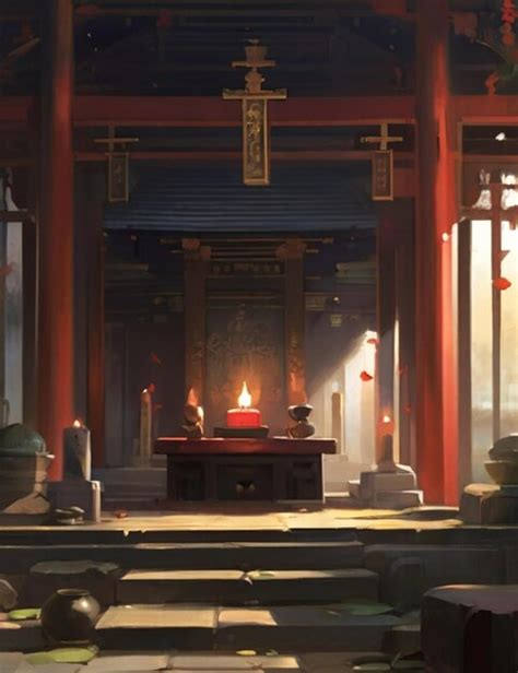 Draw A Picture Of A Shrine Premium Ai Generated Image