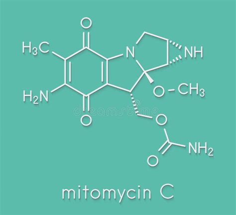 Mitomycin C Cancer Drug Molecule Skeletal Formula Stock Vector Illustration Of Drug Tumor