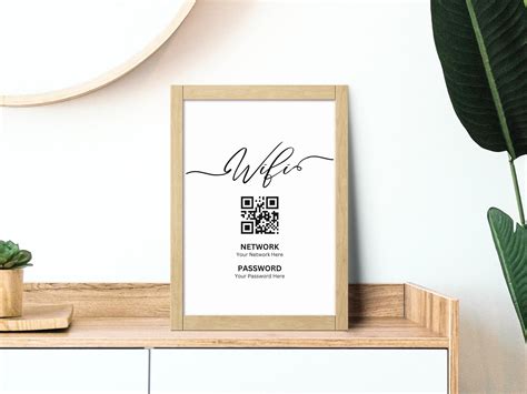 Wifi QR Code Sign Printable Wifi Sign Editable Wifi Password Sign Airbnb Host Signage VRBO