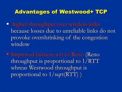 Ppt Performance Evaluation And Comparison Of Westwood New Reno And