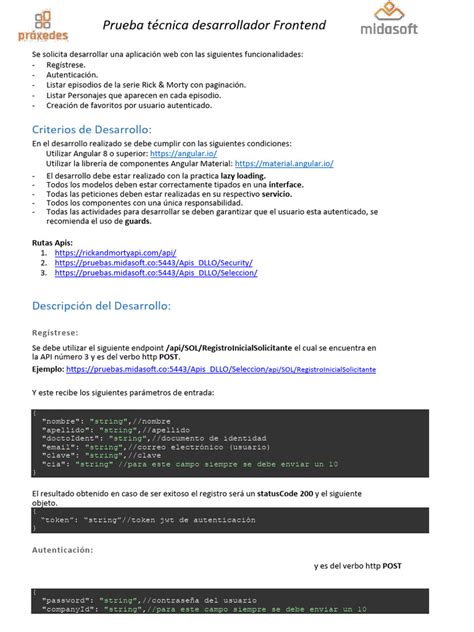 Prueba Técnica Frontend O 1 Pdf Autenticación Tecnologías De La