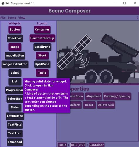 java i use skin composer i want to create scene in scene composer i