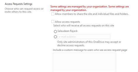 Onedrive For Business Configure Access Requests Settings At Tenant