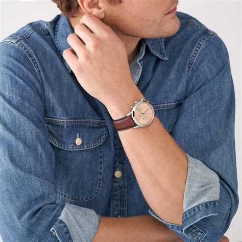 Fossil Reloj Neutra De Cuarzo De Acero Inoxidable Con Cron Grafo Para Hombres Yaxa Guatemala