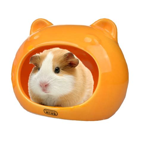 정교한 작품 천연 세라믹 햄스터 잠자는 침대 냉각 햄스터 둥지 오렌지