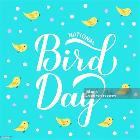 조류 애호가를위한 국립 조류의 날 인사말 카드 로고 디자인 배너 타이포그래피 포스터 전단지 스티커 등을위한 벡터 템플릿을 쉽게 편집 할 수 있습니다 감시에 대한 스톡 벡터