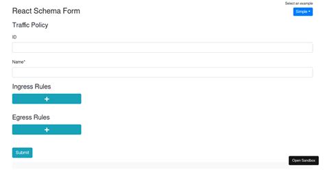 playground react schema form codesandbox