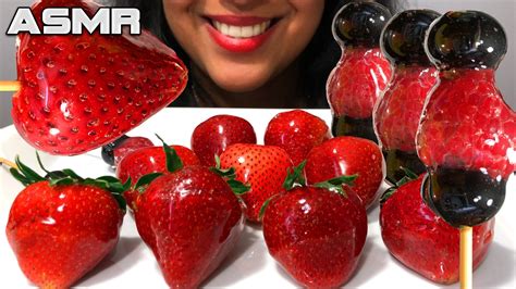 Asmr Tanghulu Strawberry Blueberry Raspberry Asmr Extremely Crunchy