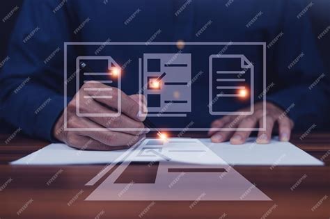 Premium Photo Businessman Using Computer Document Management System Dms Online Documentation