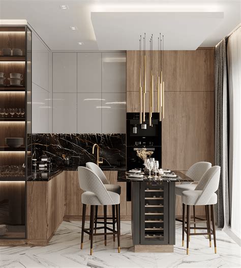 КВАРТИРА В ЖК НОВИН Apartment In Novin Kvartal On Behance Дизайн кухонного шкафа Элитные