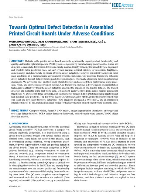 Pdf Towards Optimal Defect Detection In Assembled Printed Circuit Boards Under Adverse Conditions