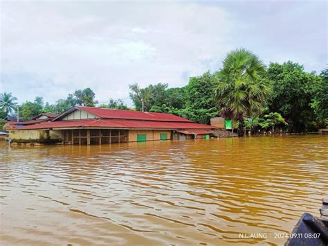 မိုးကြီးပြီး မြစ်ချောင်းများရေလျှံနေ၍ ကရင်နှင့်မွန်ပြည်နယ်မှ မြို့ ၉ ခု ရေဘေးကြုံ Bur Mizzima Com