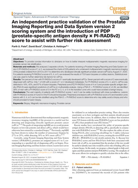 Pdf An Independent Practice Validation Of The Prostate Imaging Reporting And Data System