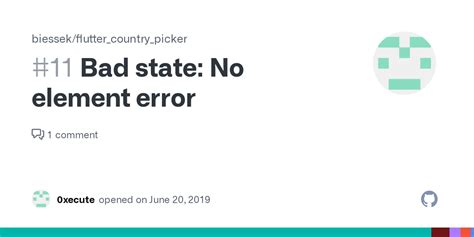 Bad State No Element Error Issue Biessek Flutter Country