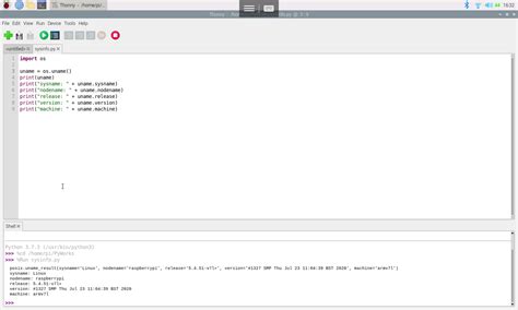 Hello Raspberry Pi Python Example To Read Os Info Using Osuame