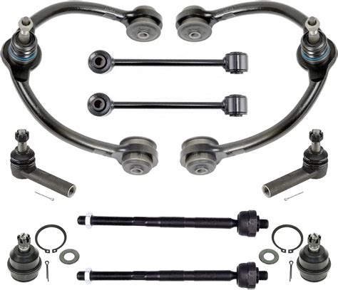 10pc Front Upper Control Arms Tie Rods Sway Bar Links Suspension Kit