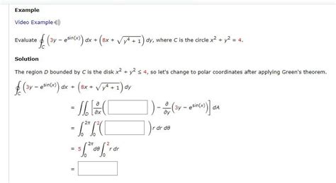 Solved Example Video Example Evaluate Chegg Com