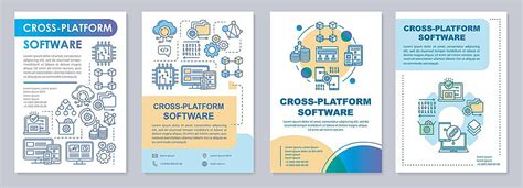 App Development Brochure With Linear Illustrations And Vector Layouts