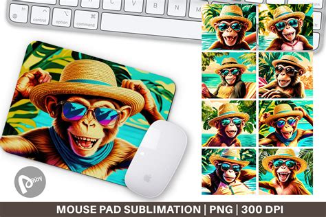 Mouse Pad Monkey In Summer Graphic By Artnoy Creative Fabrica