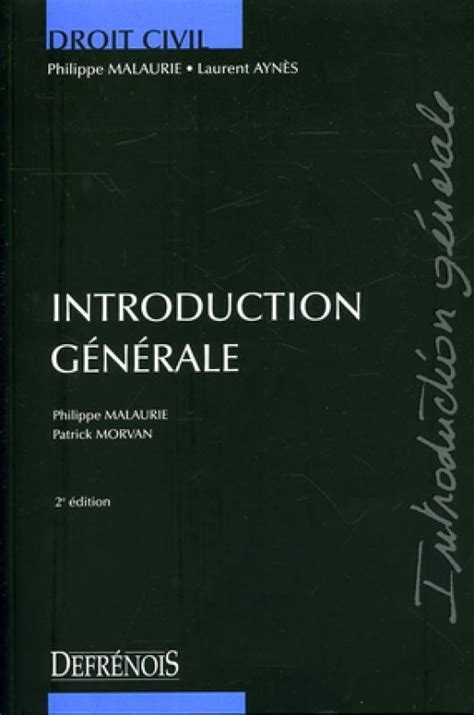 Droit Civil Introduction Générale Philippe Malaurie Laurent Librairie Eyrolles