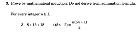 Solved 3 Prove By Mathematical Induction Do Not Derive