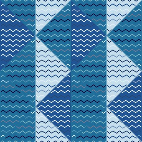 Hand Drawn Wavy Seamless Pattern Abstract Zig Zag Lines Mosaic