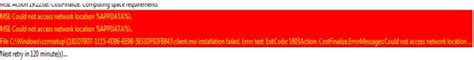 Could Not Access Network Location Appdata In Ccmsetuplog