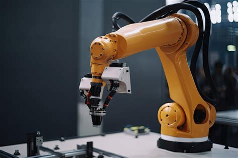 Premium Ai Image Robot Arm Performing Delicate Task In Factory With Human Controller Near By