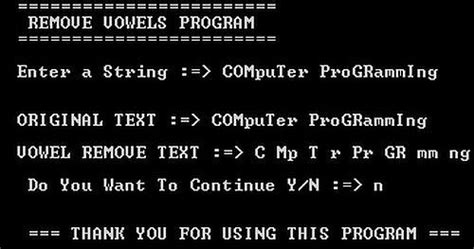 Free Programming Source Codes And Computer Programming Tutorials Remove Vowels Program In C