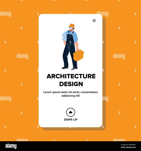 Architecture Design Draft Holding Architect Vector Flat Stock Vector Image And Art Alamy