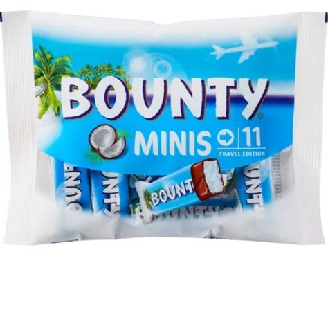 Chocolate Bounty Minis Travel ช๊อคโกแลตสอดไส้ครีมมะพร้าว 1ถุง 11ชิ้น Bbf 05 01 25 Shopee Thailand