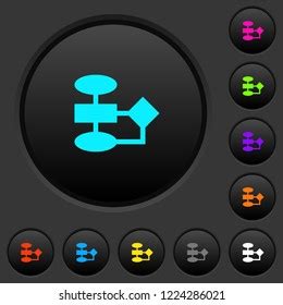 Flowchart Dark Push Buttons Vivid Color Stock Vector Royalty Free Shutterstock